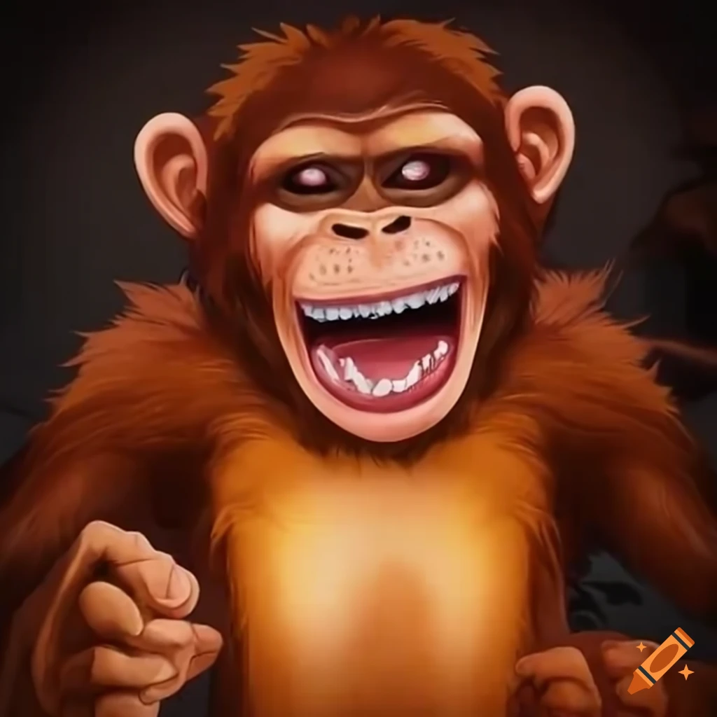 Laughing monkey enjoying playful pranks on Craiyon