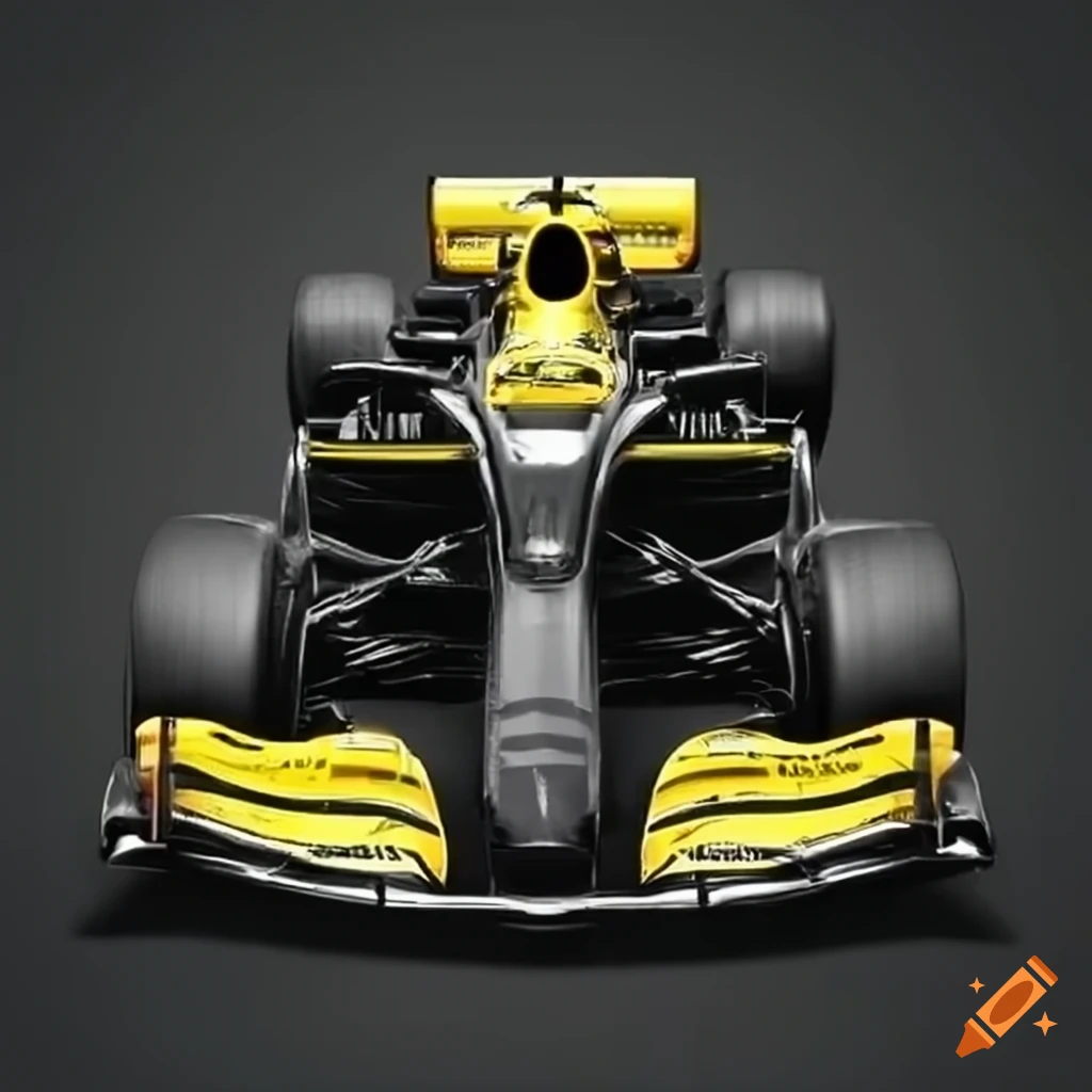 Black and yellow formula 1 car on Craiyon