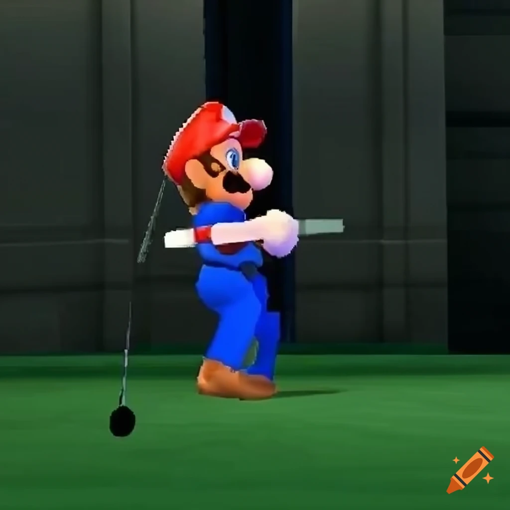 Nintendo 64 mario golf gameplay screenshot with mario on a colorful ...