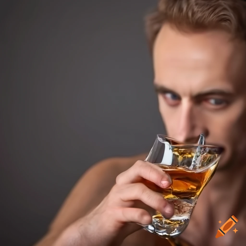 Man savoring a glass of single malt whisky on Craiyon
