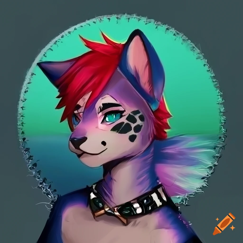 Character with punk/goth style smoking a joint and sporting a red faux ...