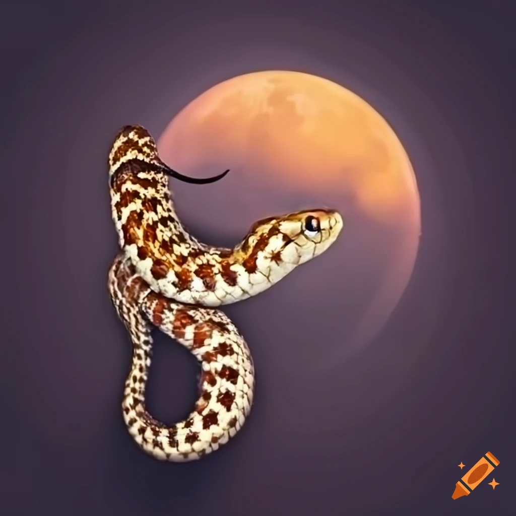 Cute hognose snake perched on the moon on Craiyon