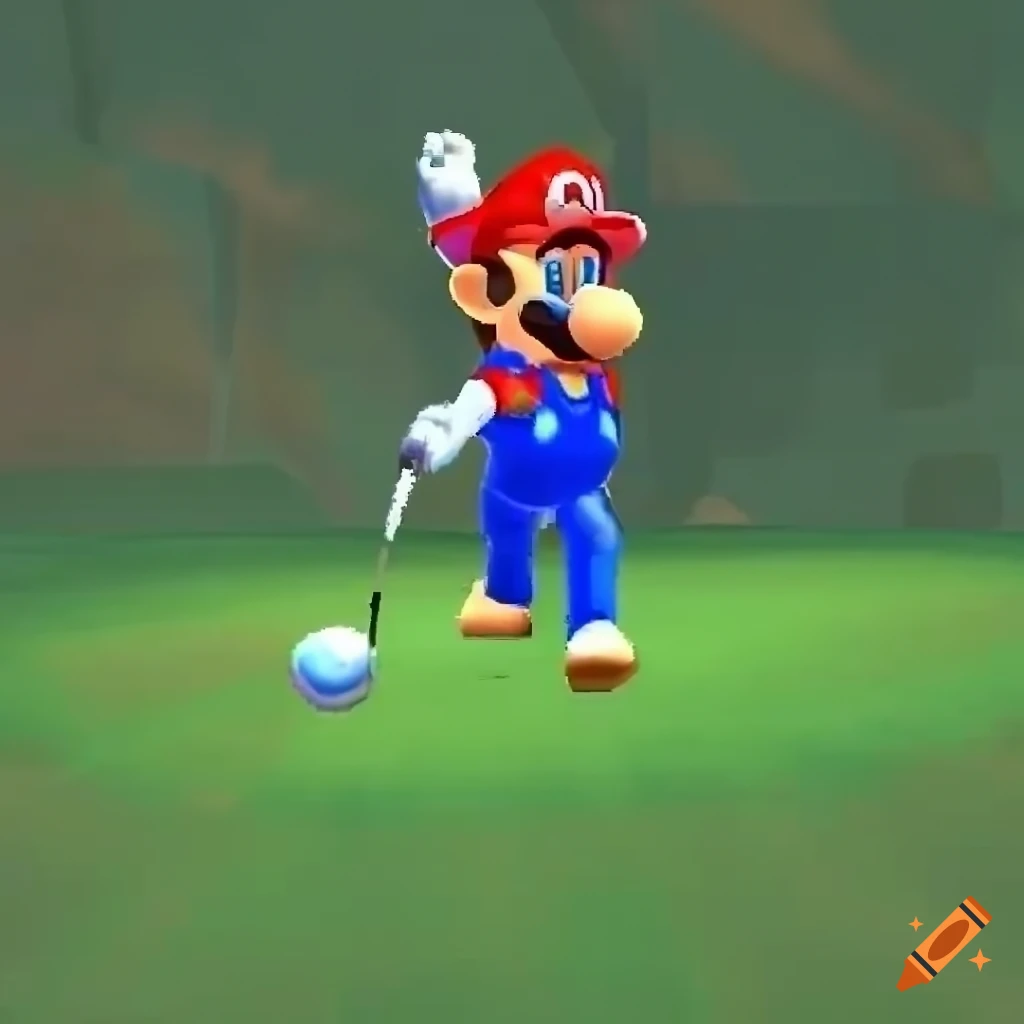 Nintendo 64 Mario Golf gameplay screenshot with Mario on a colorful ...