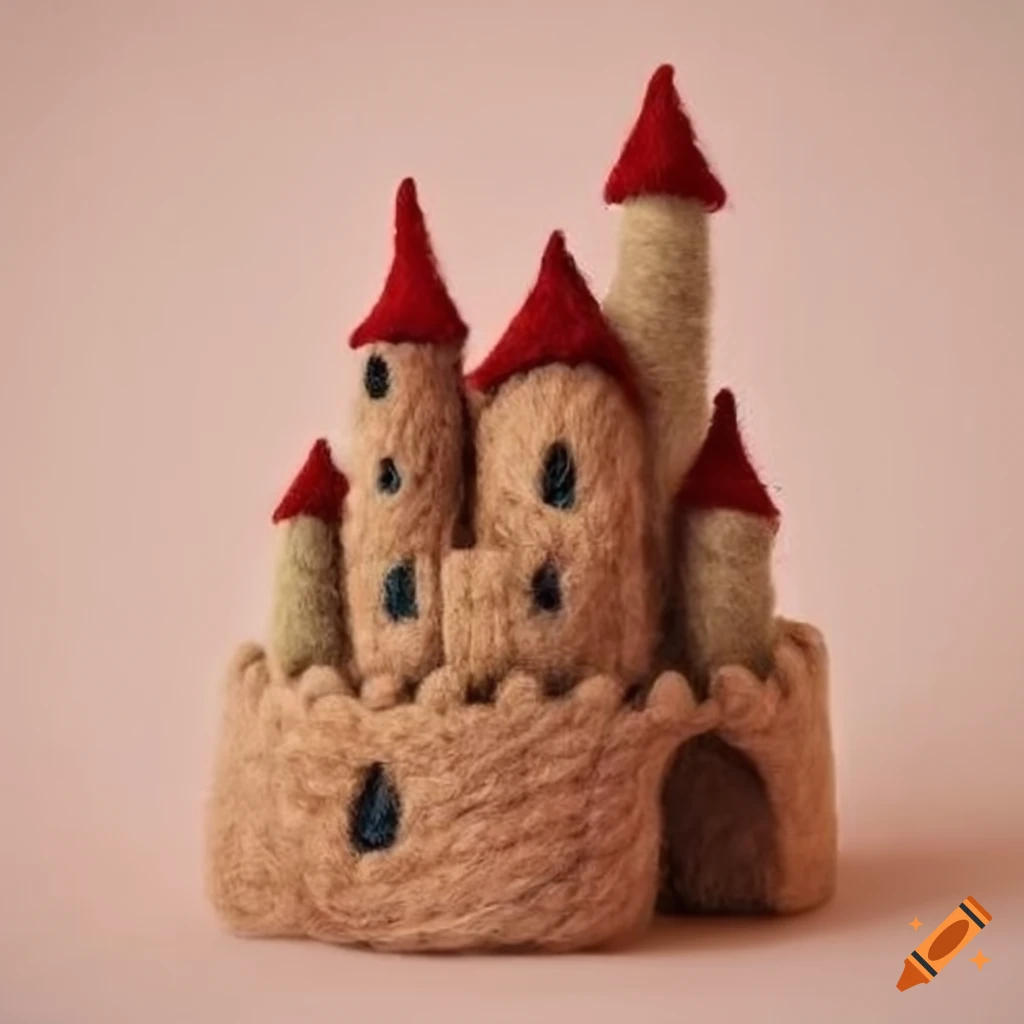 Felted wool castle on Craiyon