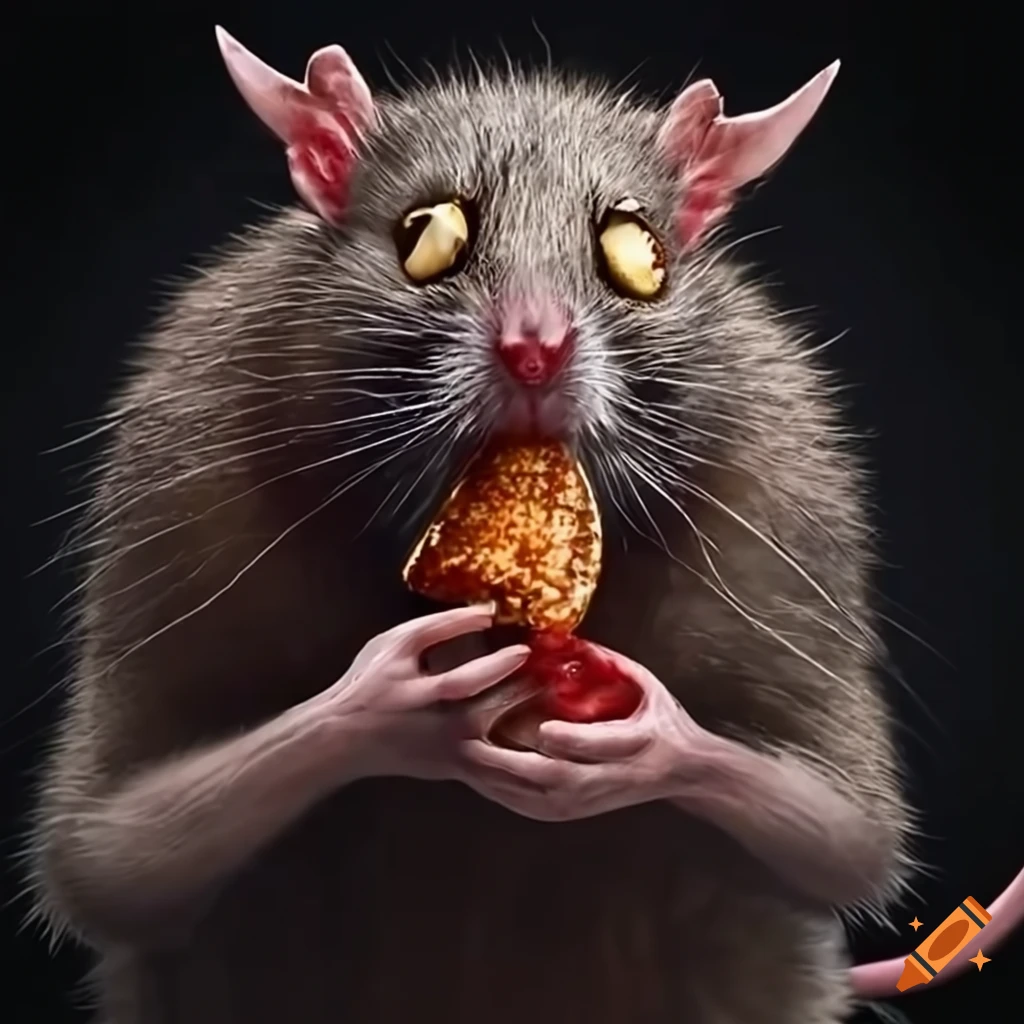 Evil rat enjoying baked beans on Craiyon