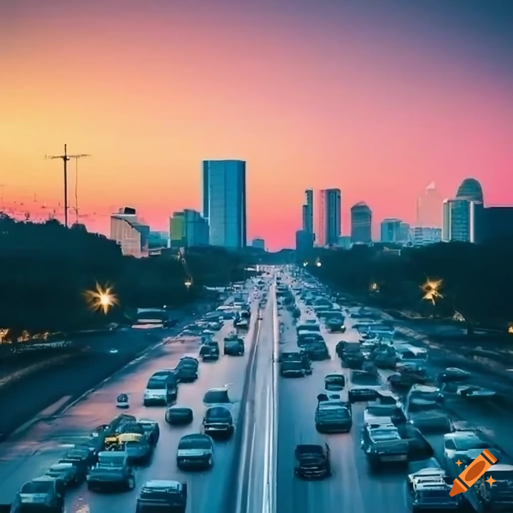 Bird's eye view of westheimer road in houston, texas on Craiyon