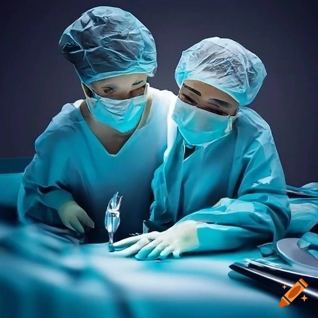Surgeon's instruments on a medical table on Craiyon