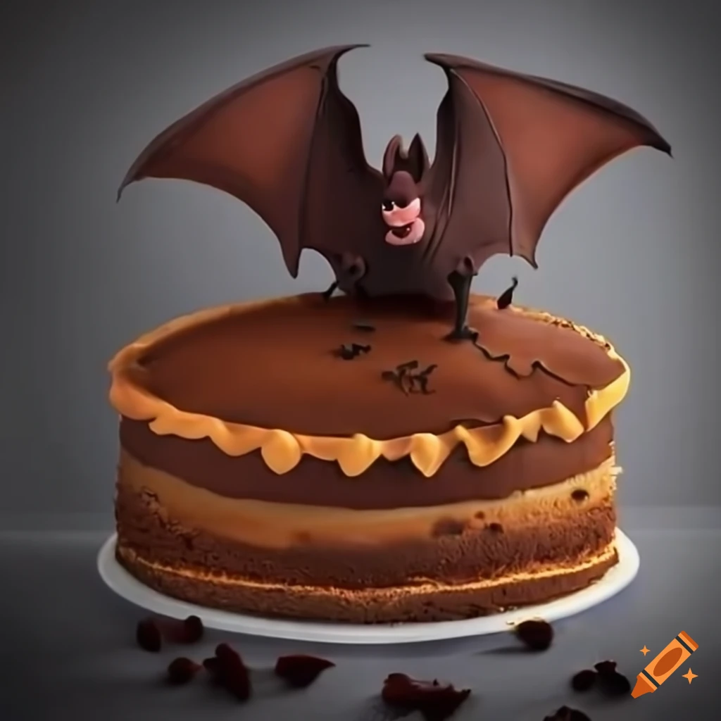 Bat baking a large cake on Craiyon