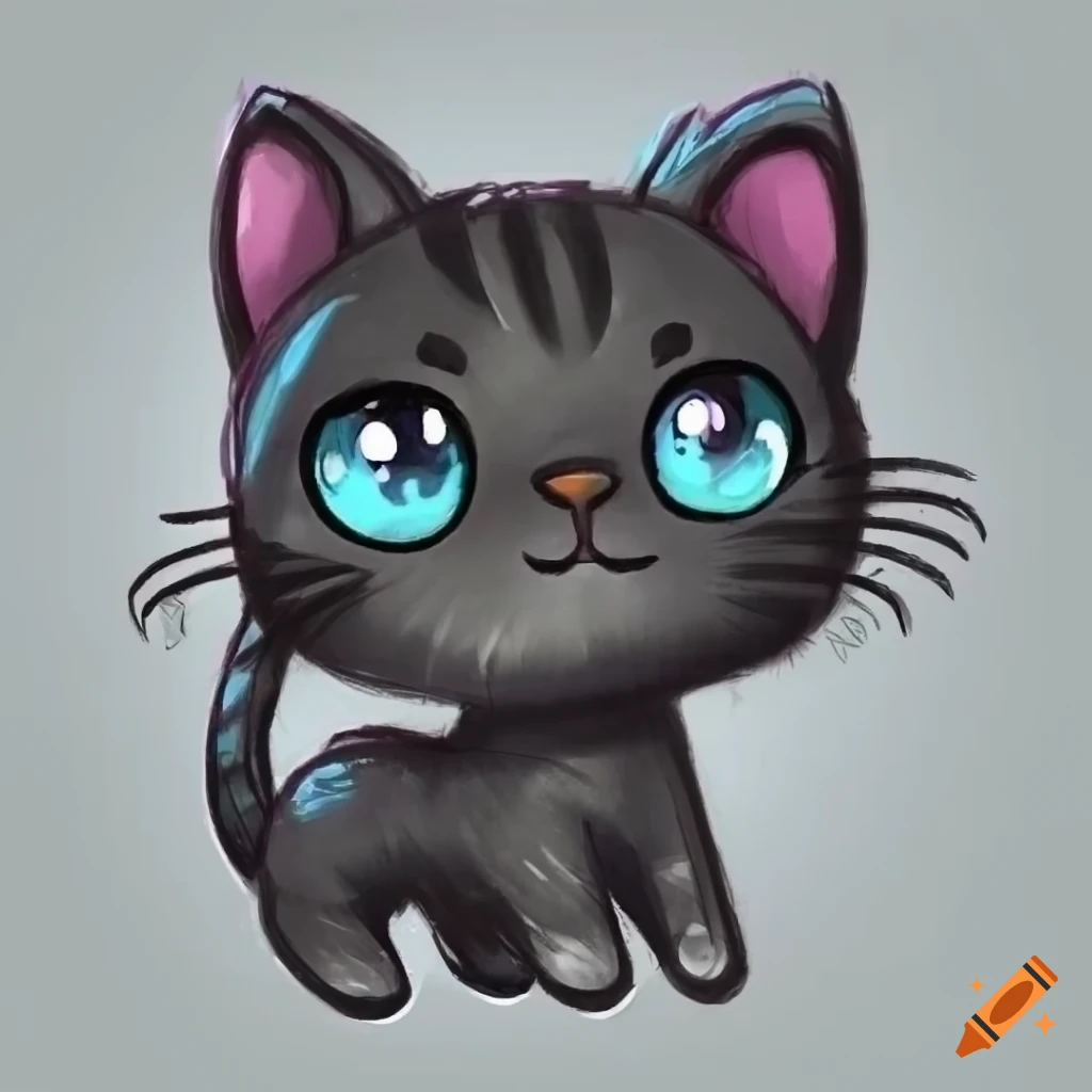 Chibi cat illustration on Craiyon