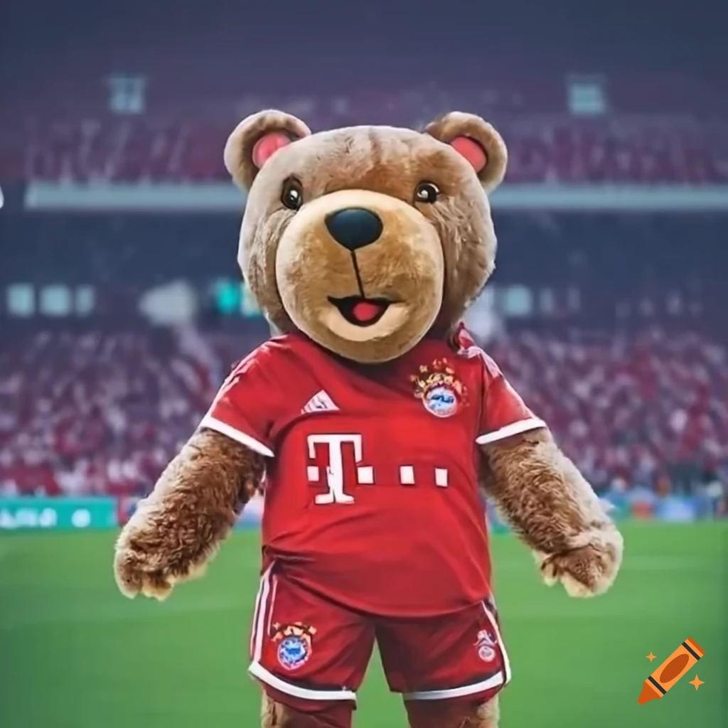 Berni the bear mascot of fc bayern munchen at a football stadium on Craiyon