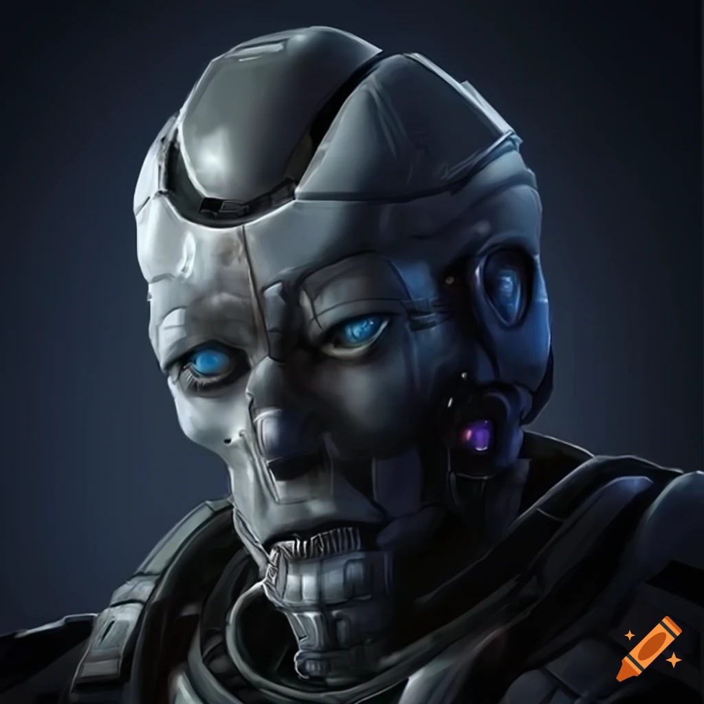 Photo-realistic starship robot captain on Craiyon