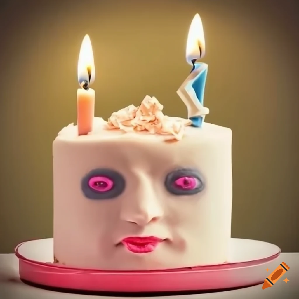 Personified cake with the number 177 candles on Craiyon