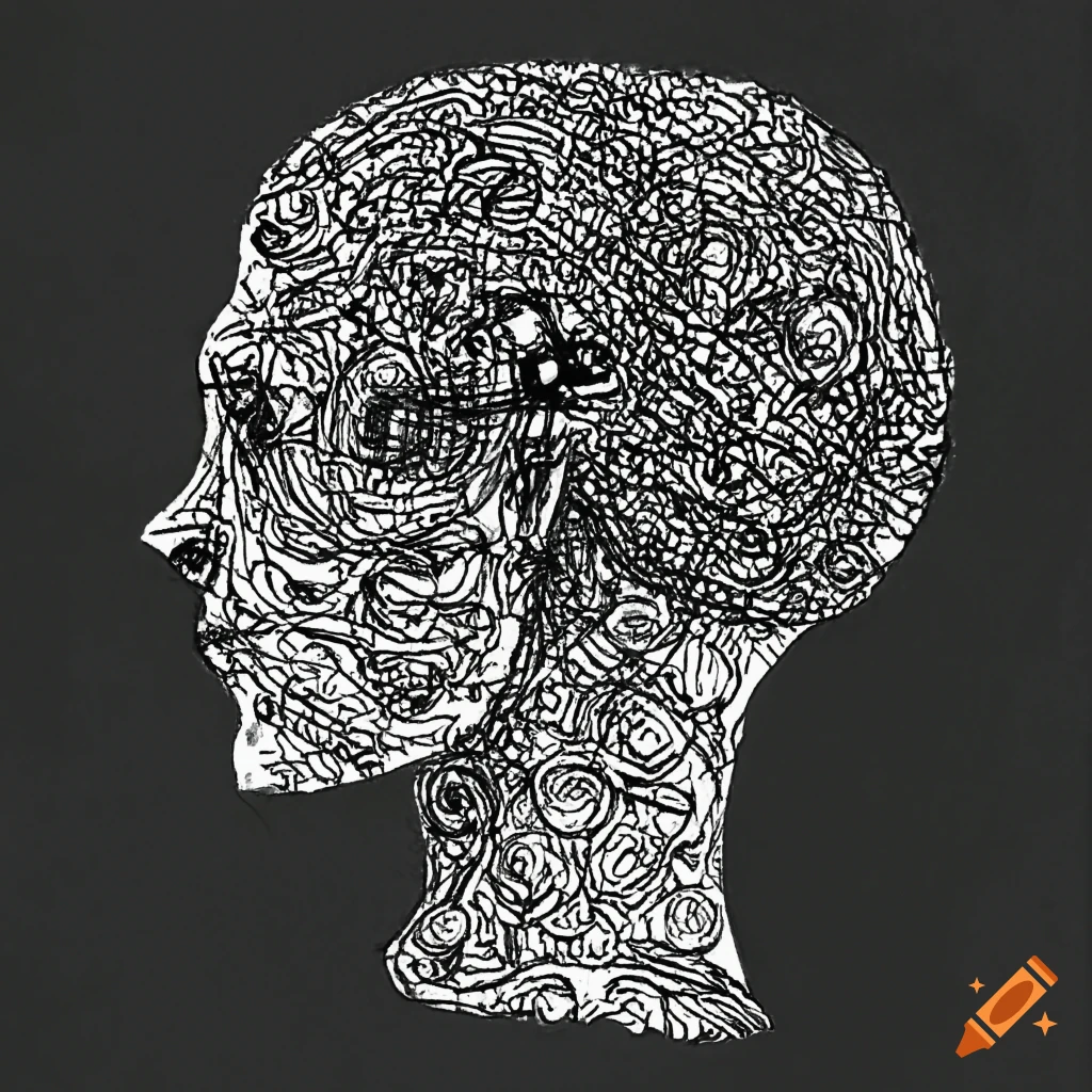 Endless anxious thoughts in a troubled mind on Craiyon