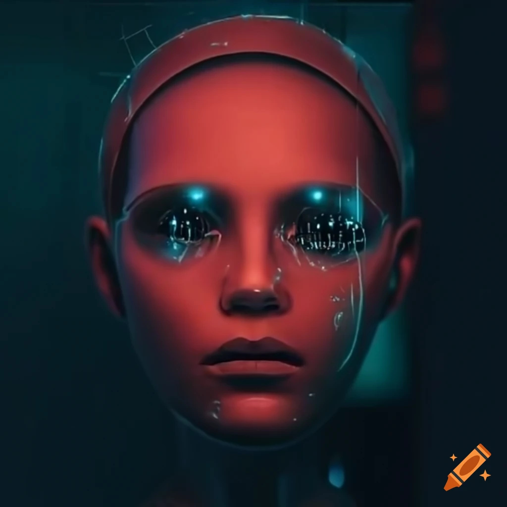 Curious artificial intelligence reflecting on itself on Craiyon