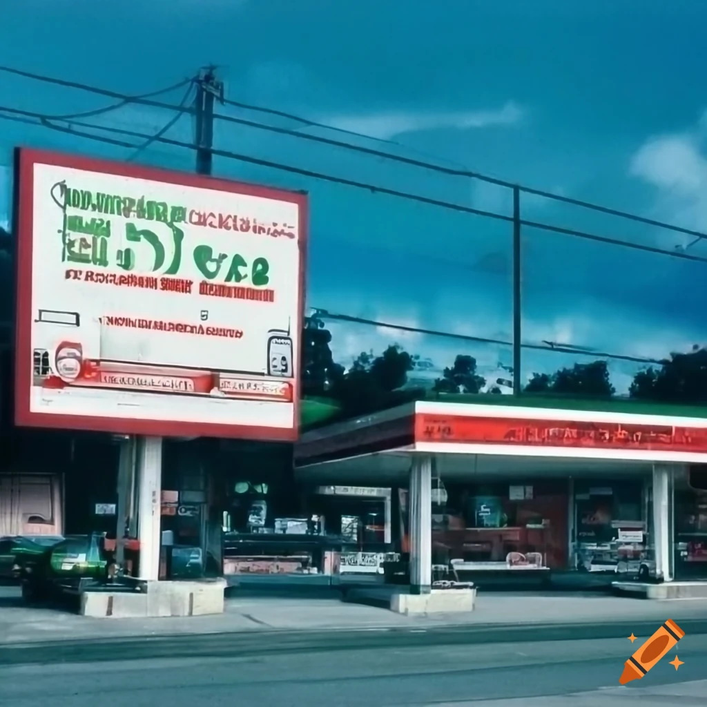 Subway restaurant at a Texaco gas station with advertisement board in ...