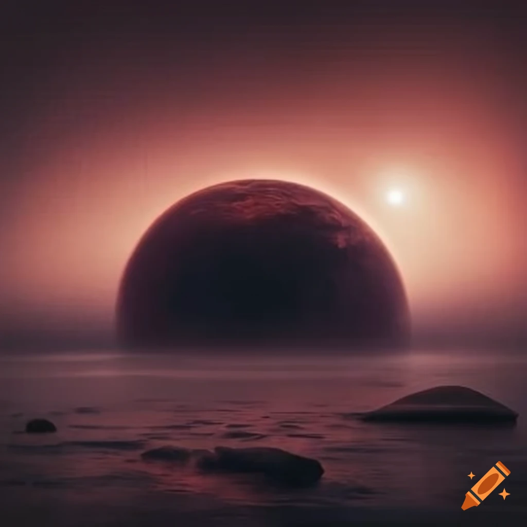 Desolated planet at night on Craiyon