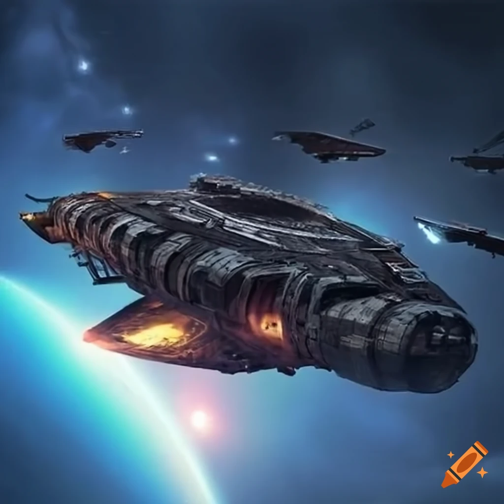 Massive starship in space on Craiyon