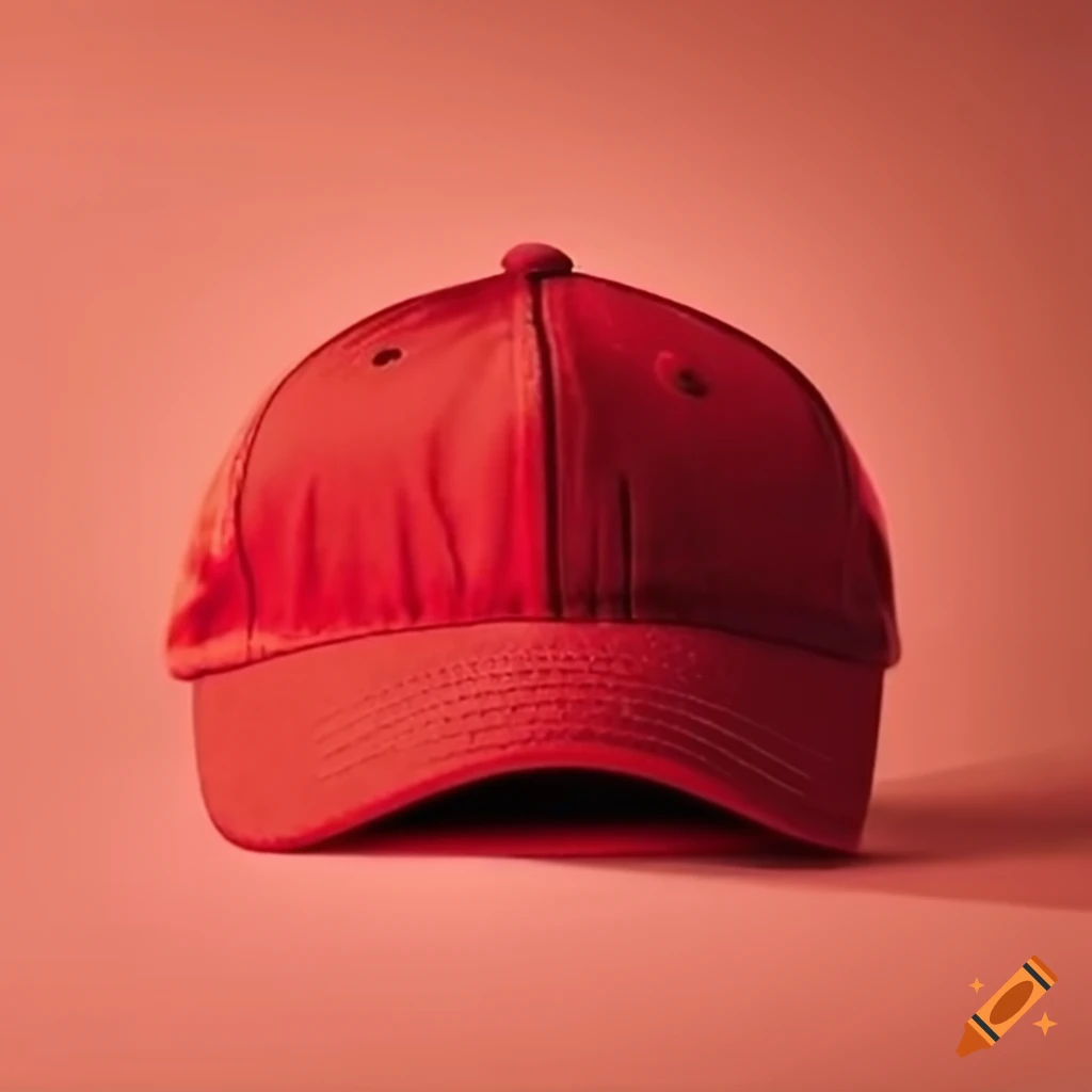 Red baseball cap back view on Craiyon