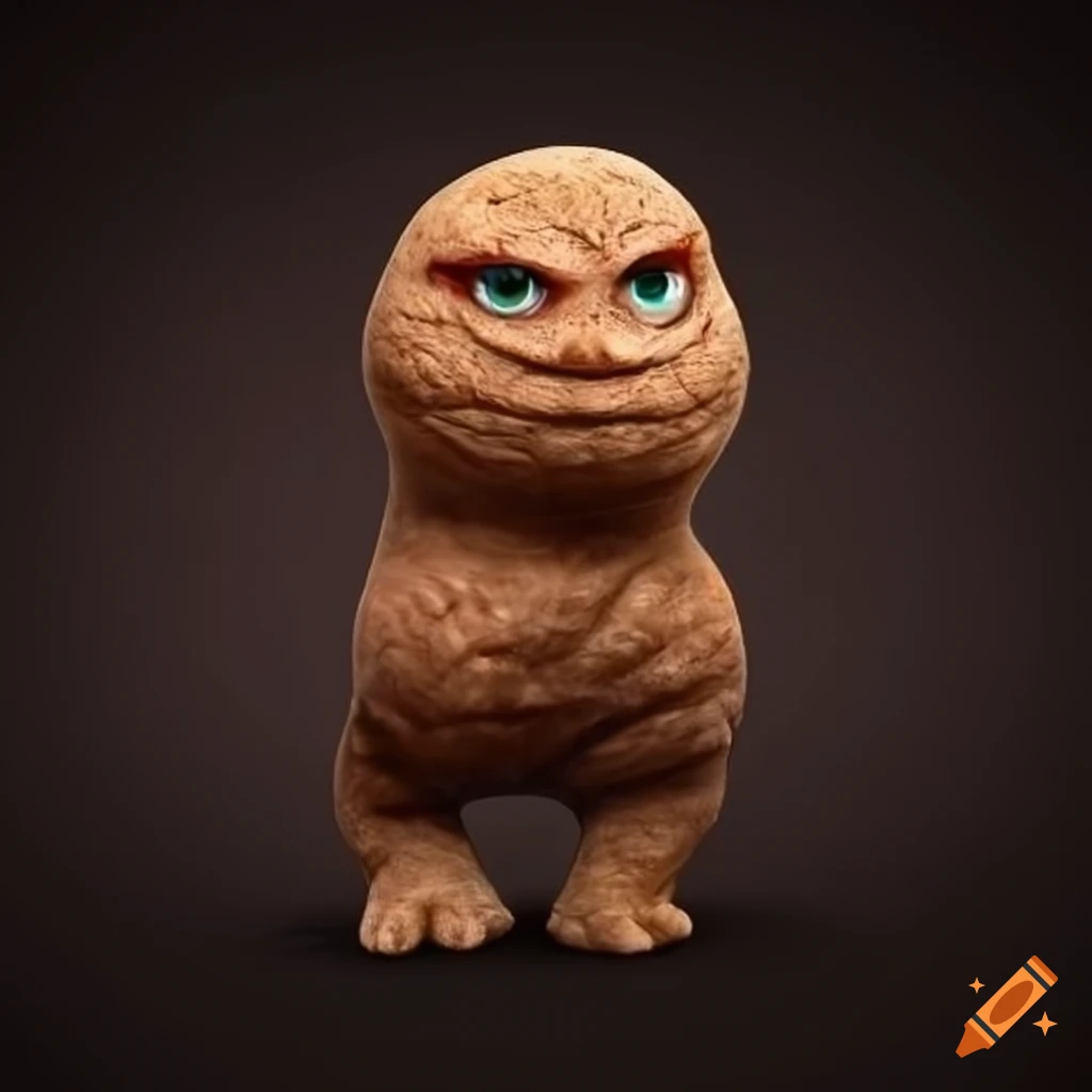 Anthropomorphized rock sculpture on Craiyon