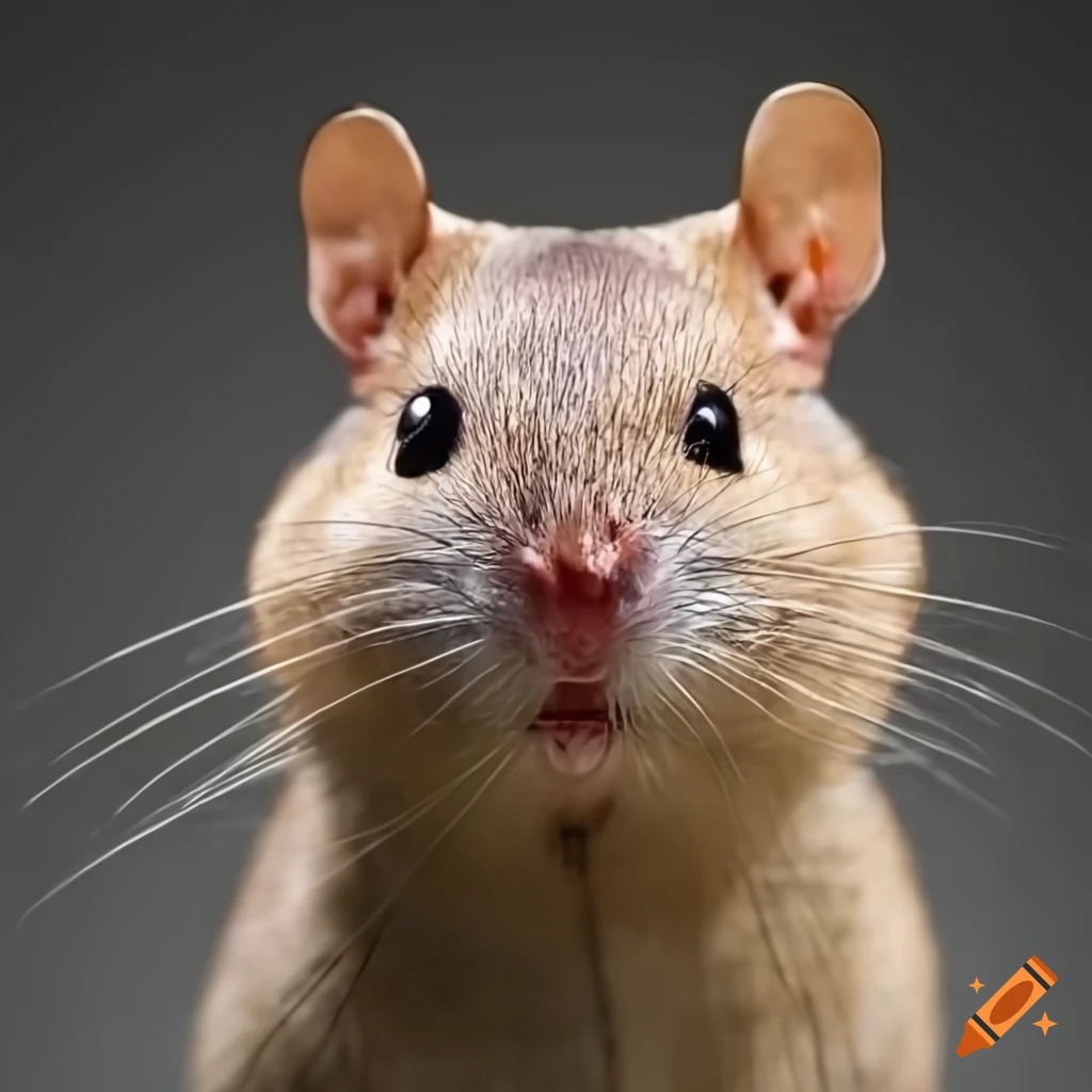 Human with a head resembling a rodent in a creative representation on ...