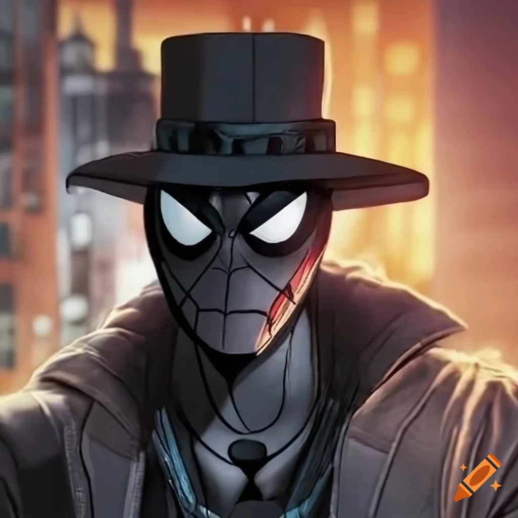 Spider-man noir in hat mode on Craiyon