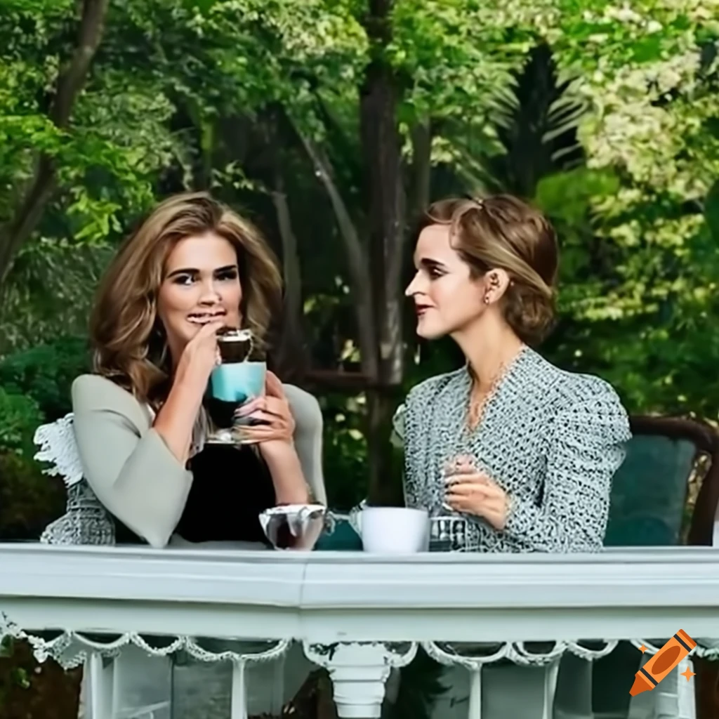 Sophisticated woman enjoying tea in a classic gazebo setting on Craiyon