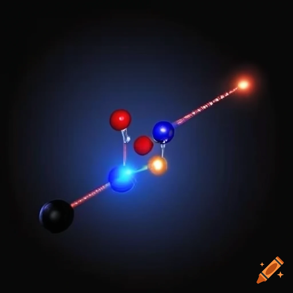 Benzene molecule with light passing through a prism and a laser on Craiyon