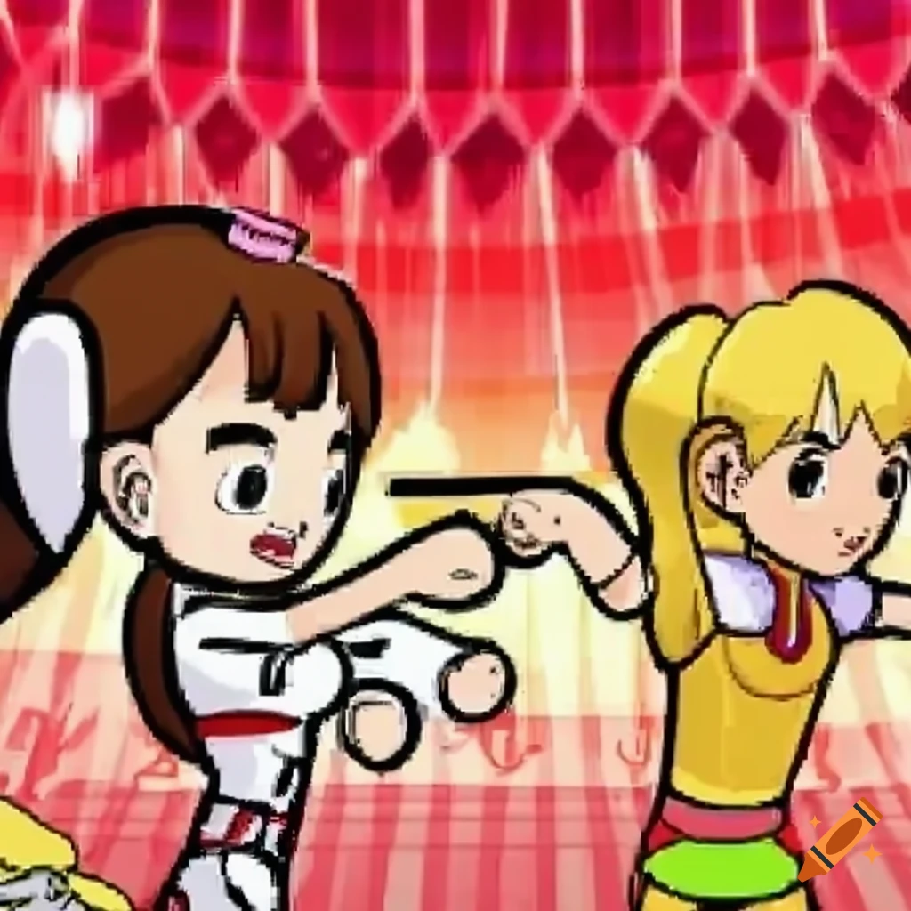 Rhythm heaven game art on Craiyon