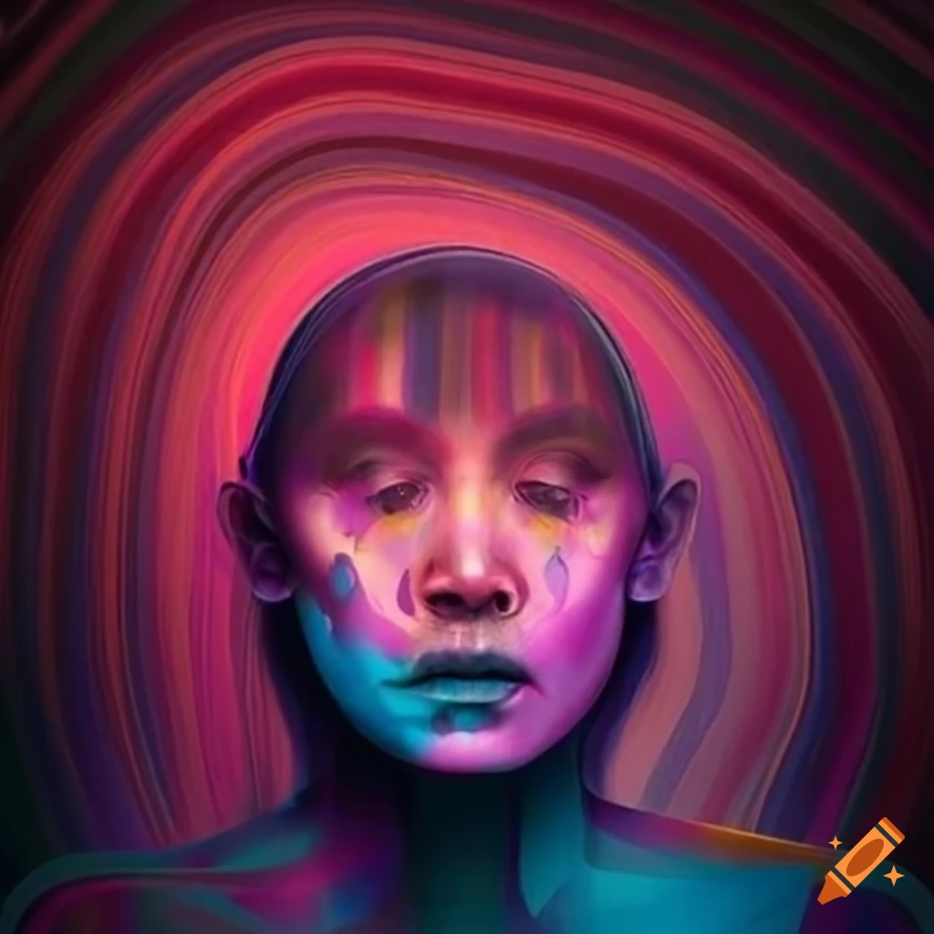 Book cover depicting emotions with multiple people and colors on Craiyon