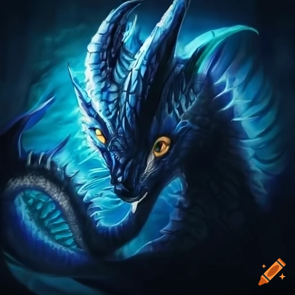 Blue fox dragon on Craiyon