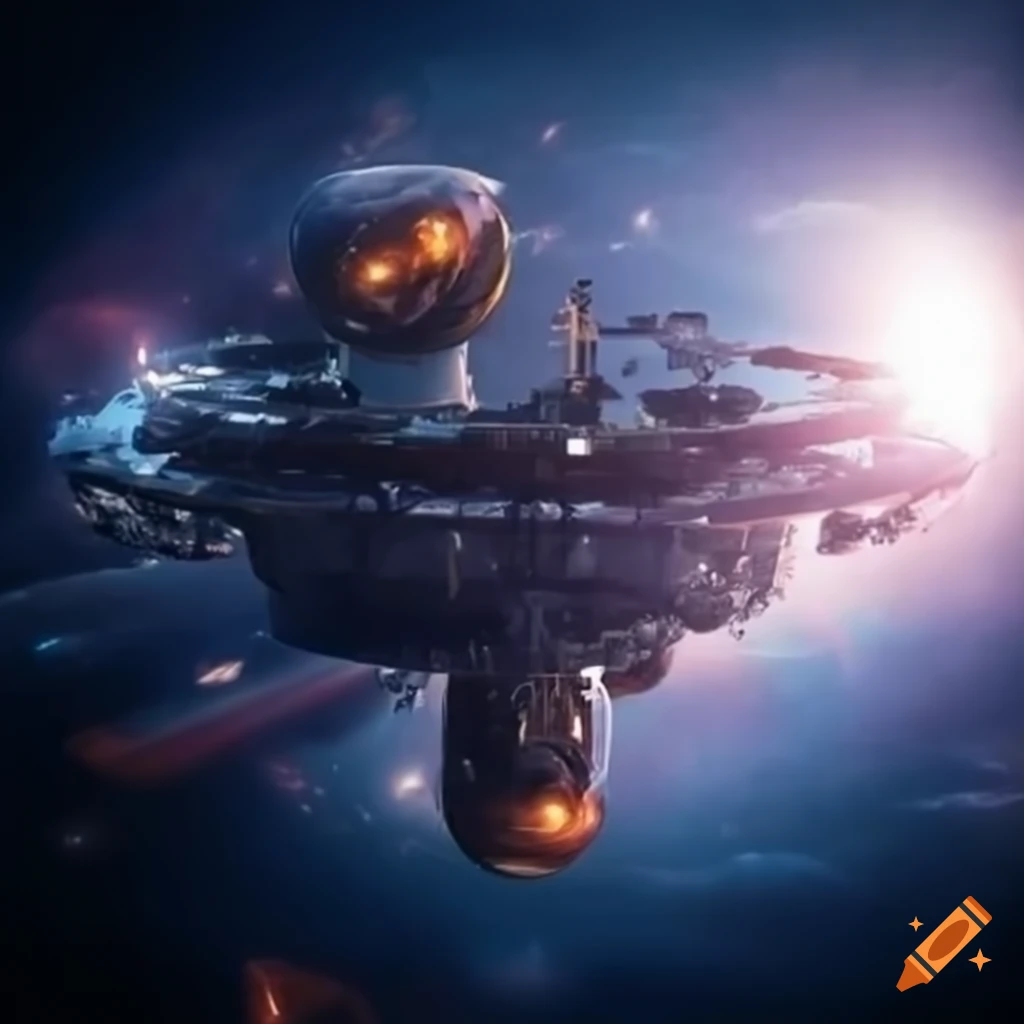 Solarpunk metropolis on futuristic space station with artificial gravity on Craiyon