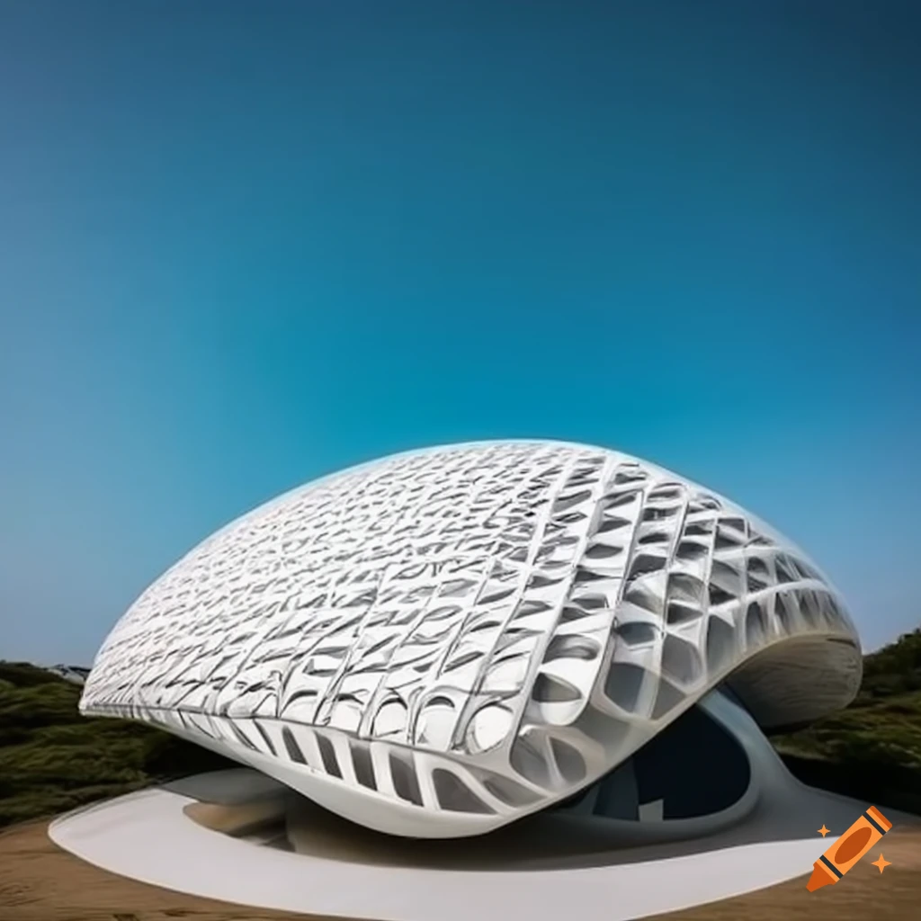 Shell house by zaha hadid on Craiyon