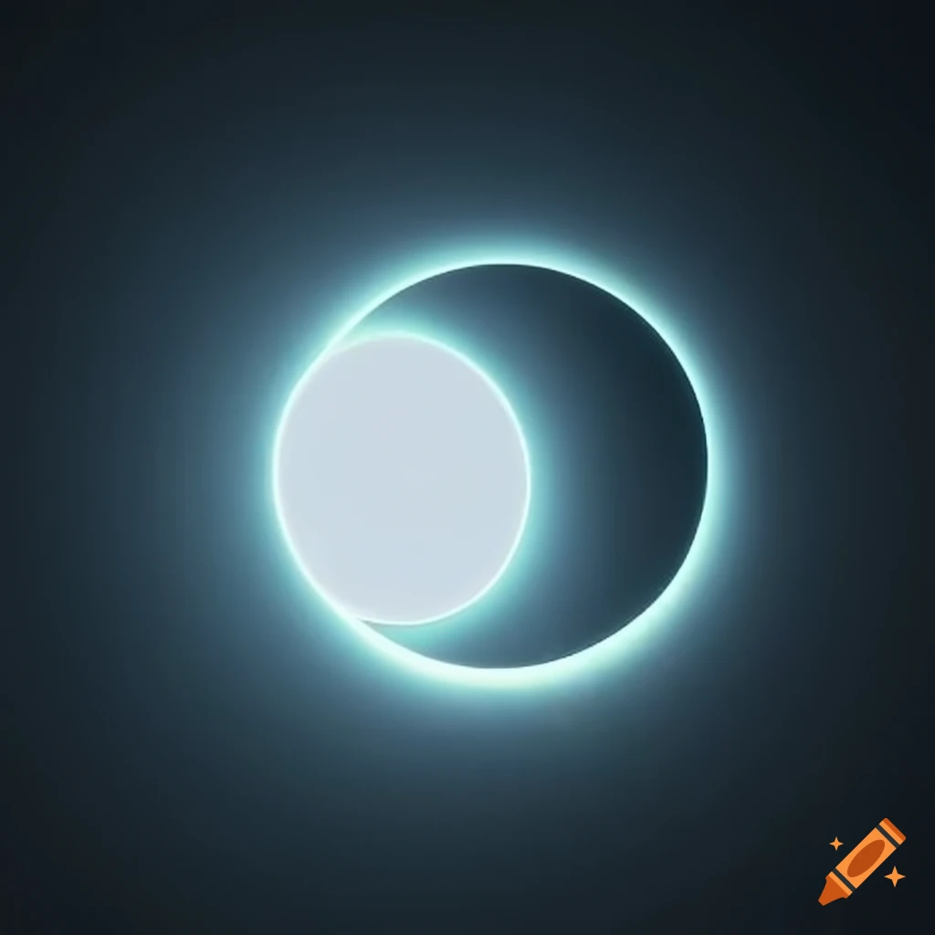 Simple total solar eclipse in two colors with minimal details on Craiyon