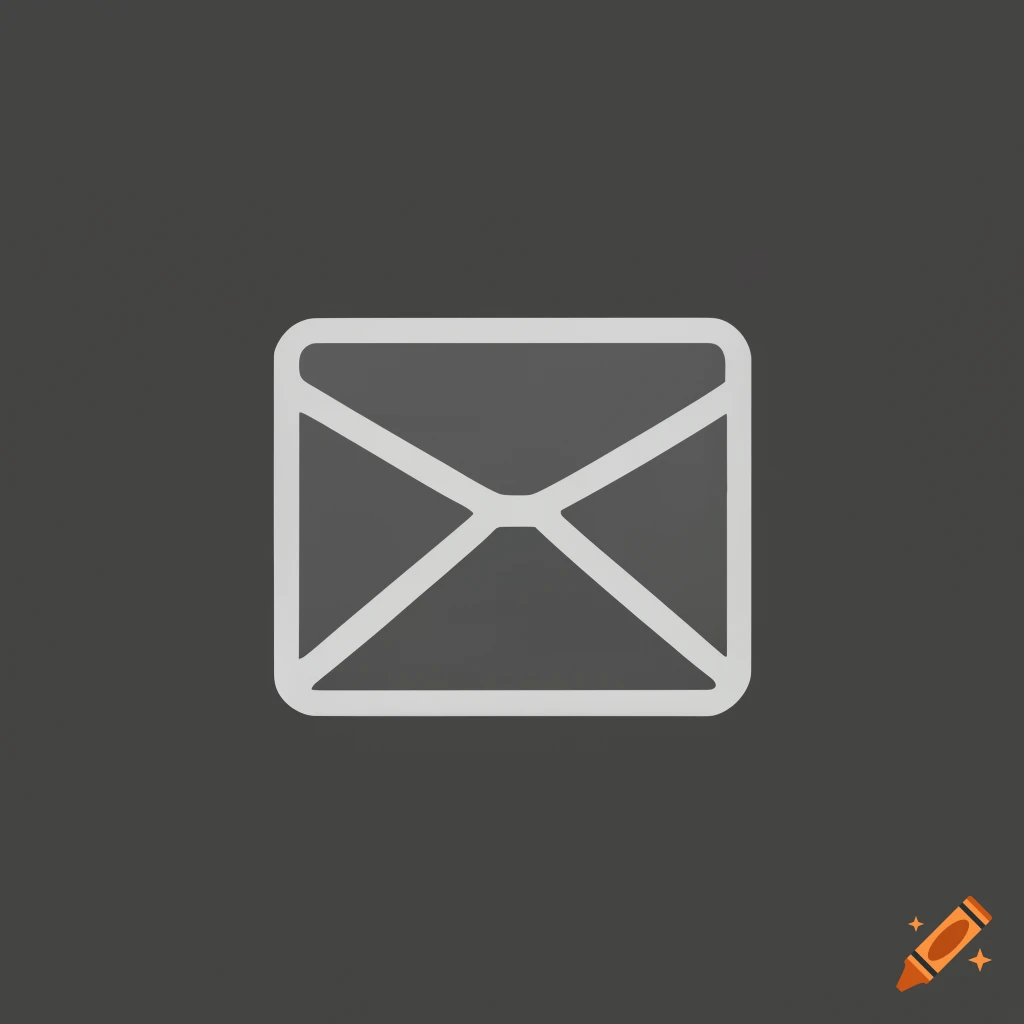 Dark grey mail icon in rounded square on Craiyon