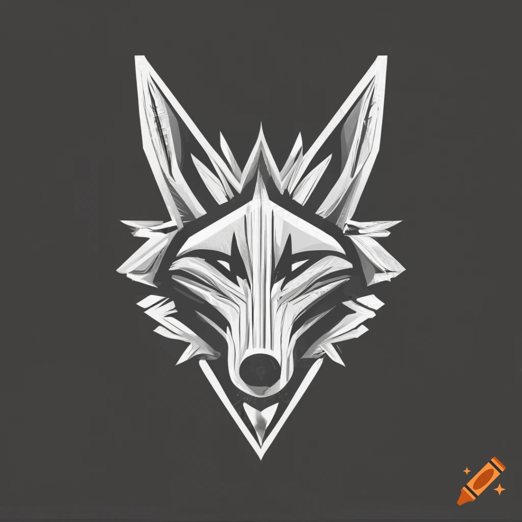 Minimalist coyote head logo design in vector style on Craiyon