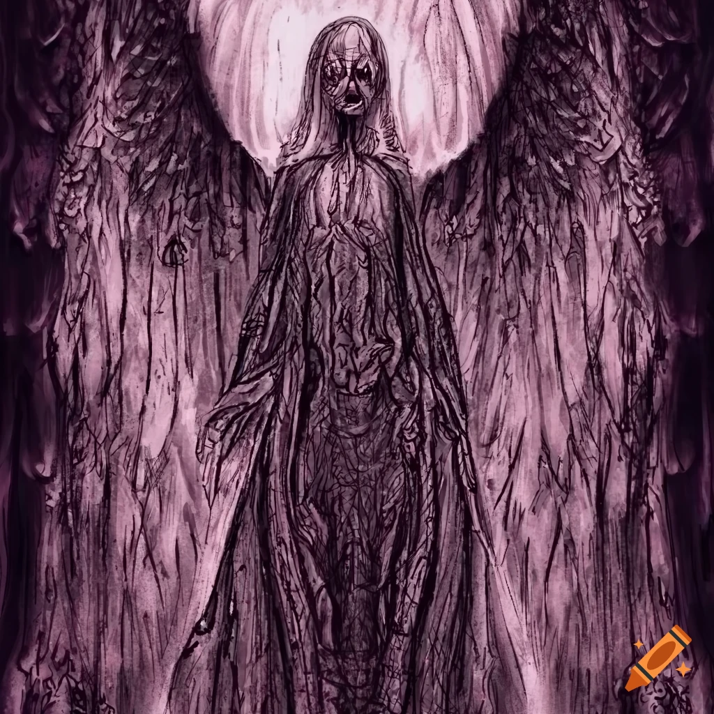 Ethereal seraphim angel with multiple eyes in Lovecraftian style on Craiyon