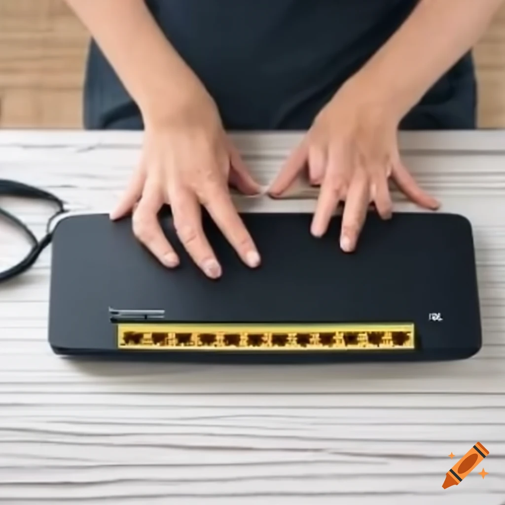 It professional configuring a complex network router on Craiyon