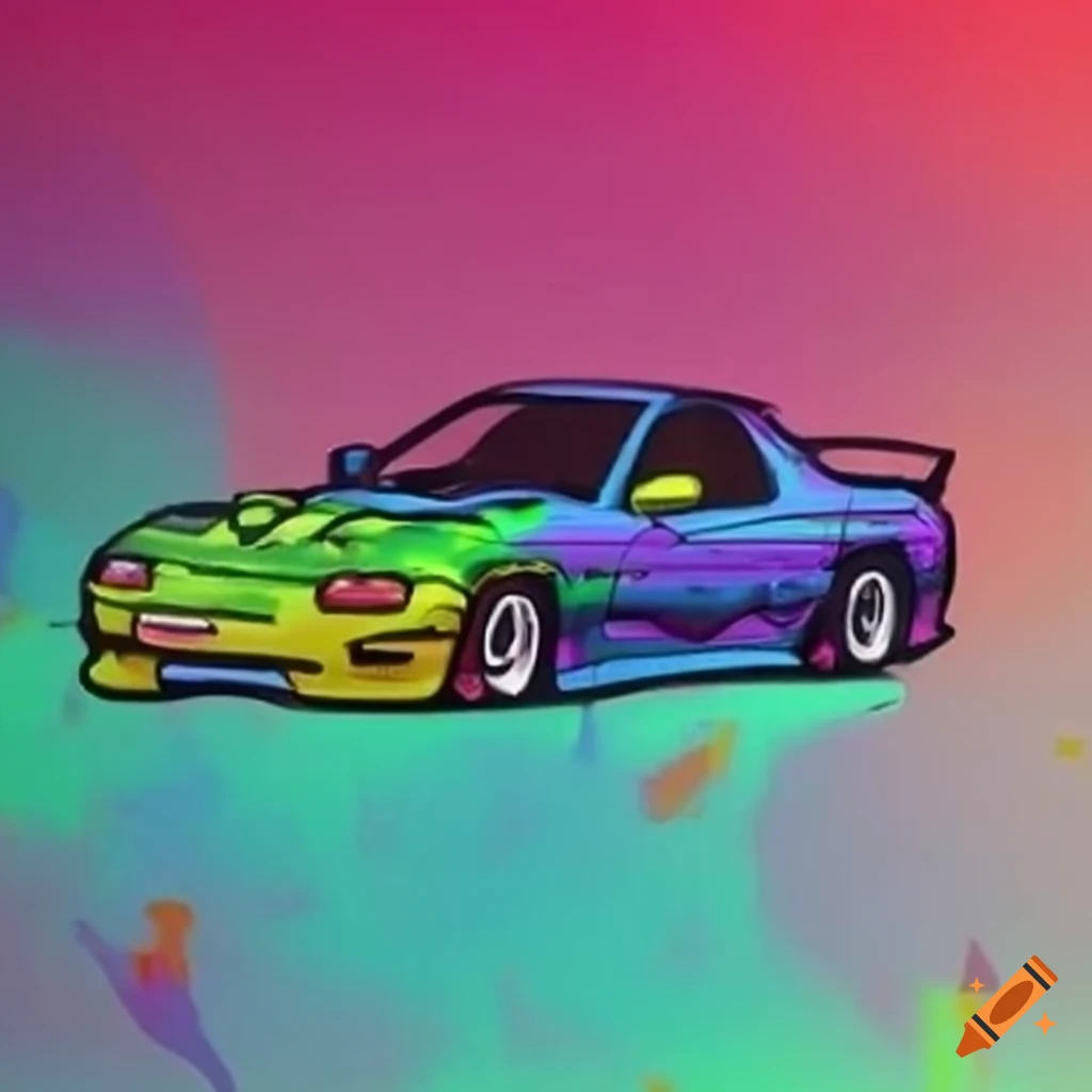 Graffiti art of mazda rx7 fc on Craiyon
