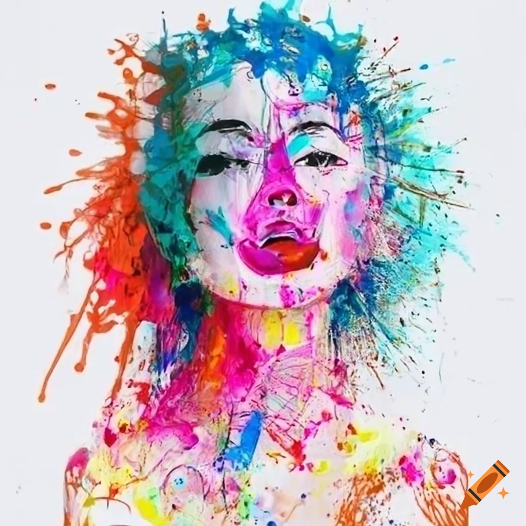 Abstract model for contemporary drawing with vivid colors on Craiyon