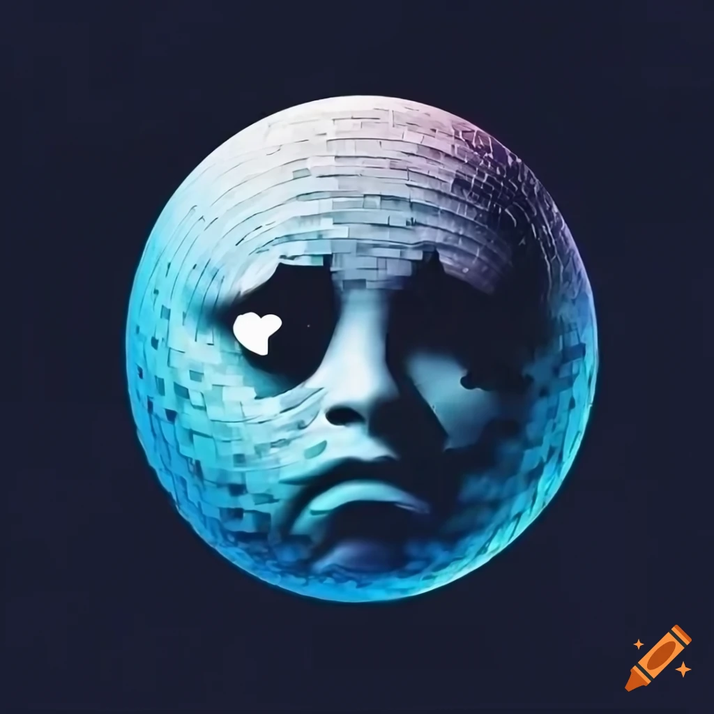 Disco moon with a sad face on Craiyon