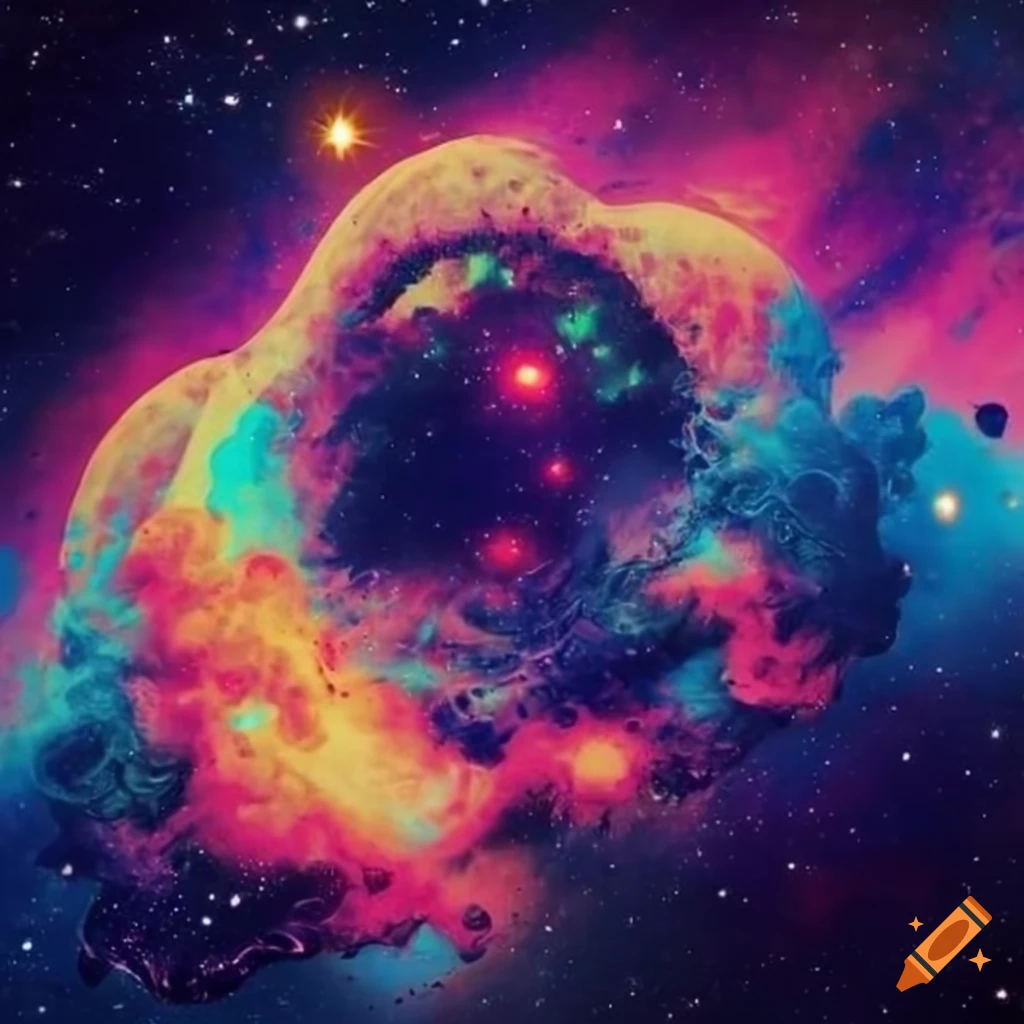 Psychedelic space view of sweden on Craiyon