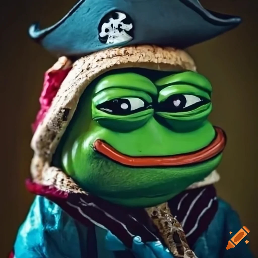 Pepe the frog dressed as a pirate on Craiyon