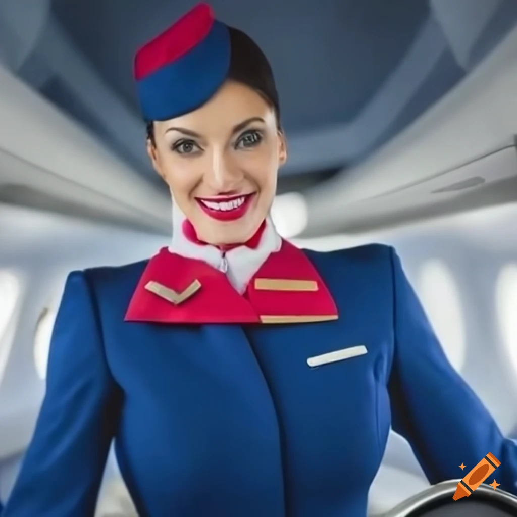Flight attendant on Craiyon