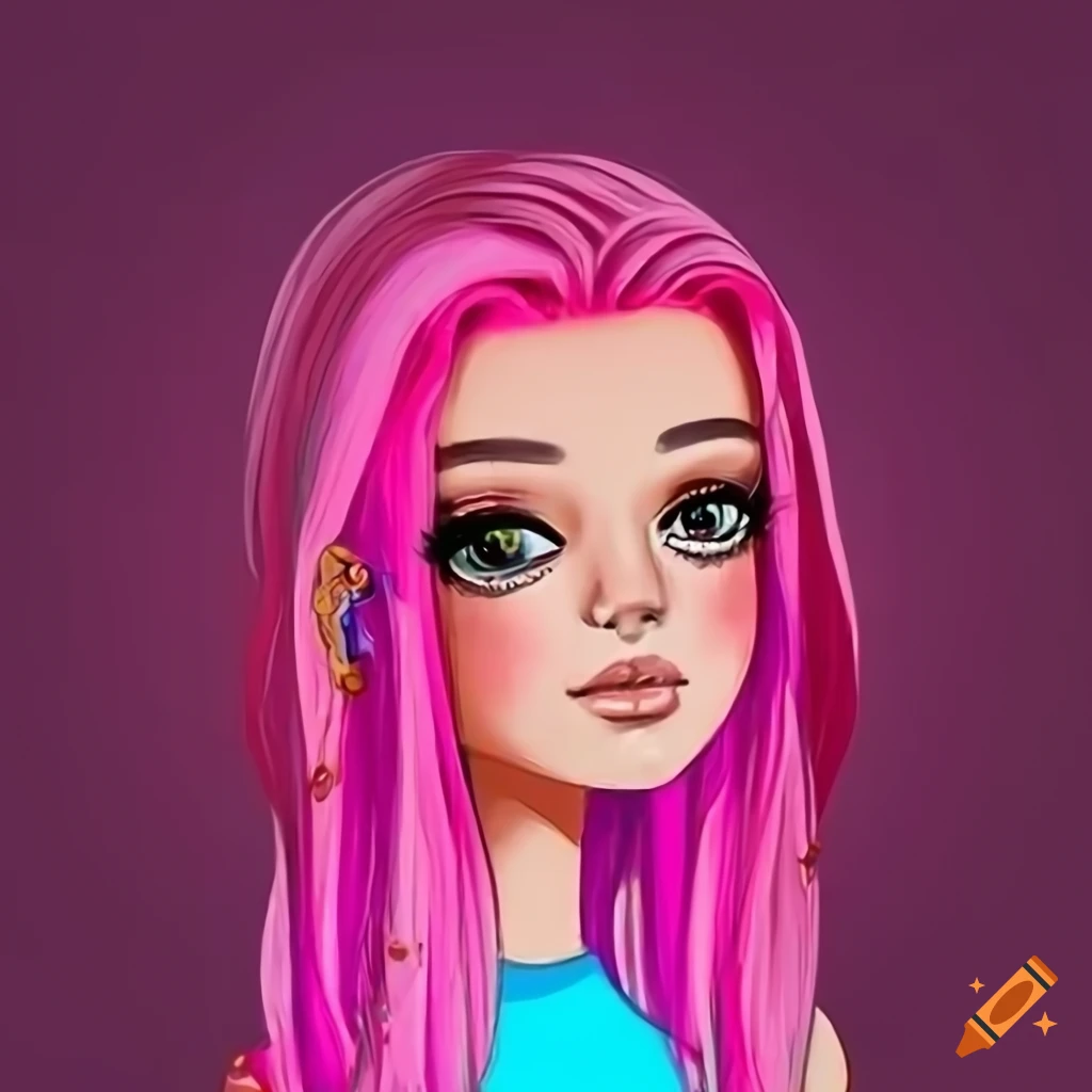 Nft girl with pink hair on Craiyon