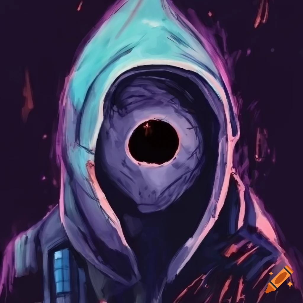 Masked space nomad drawing on Craiyon