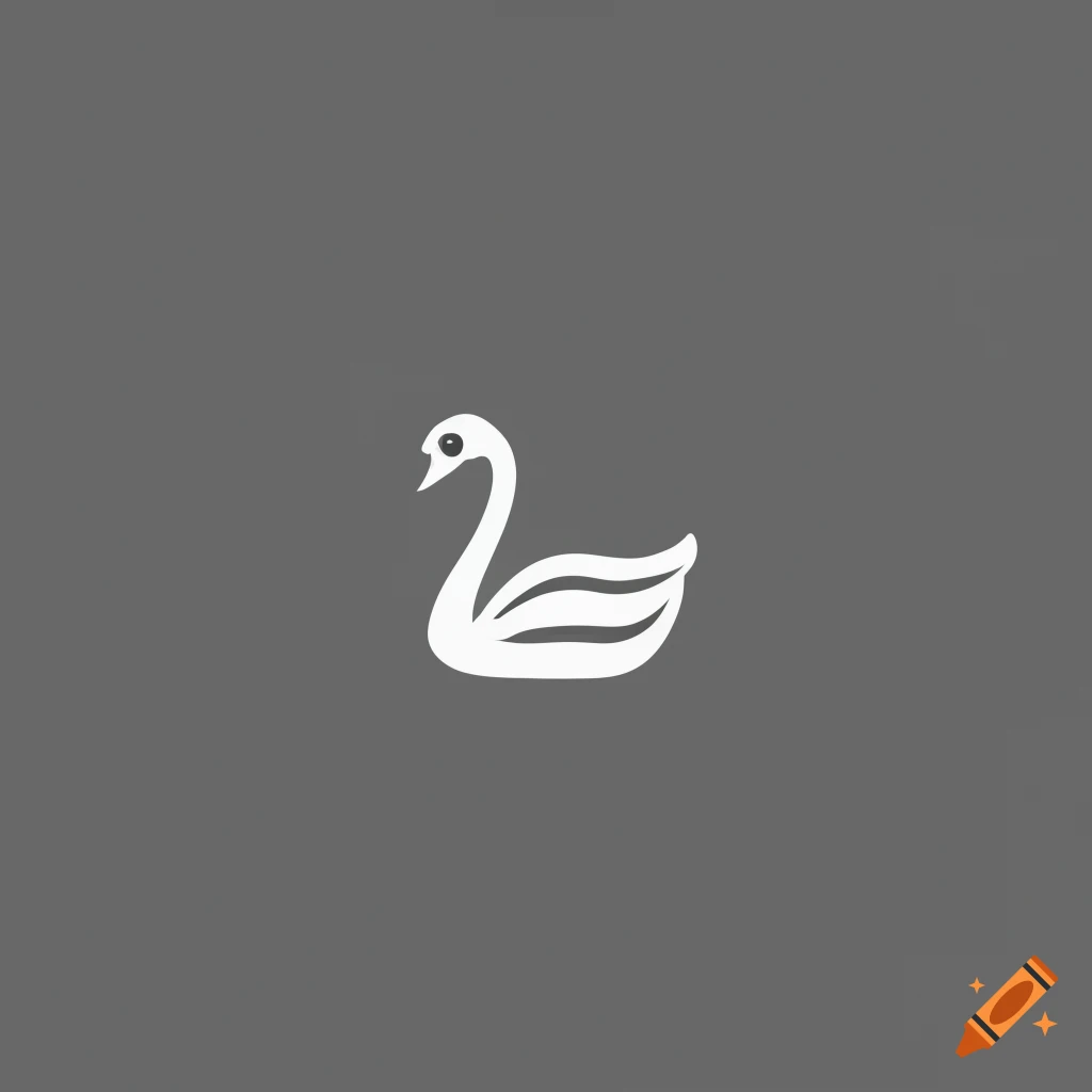 Simple minimalist logo of a swan on Craiyon