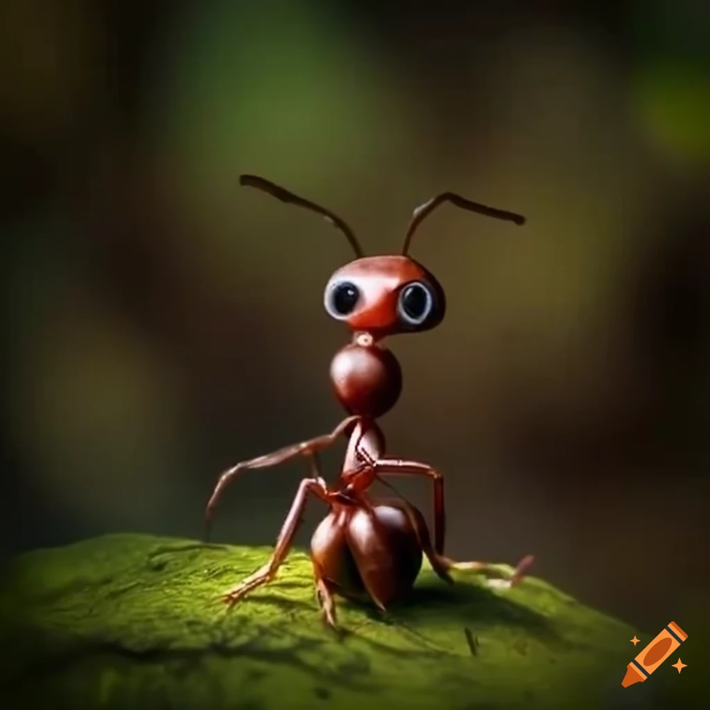 Elderly humanoid ant in a forest on Craiyon