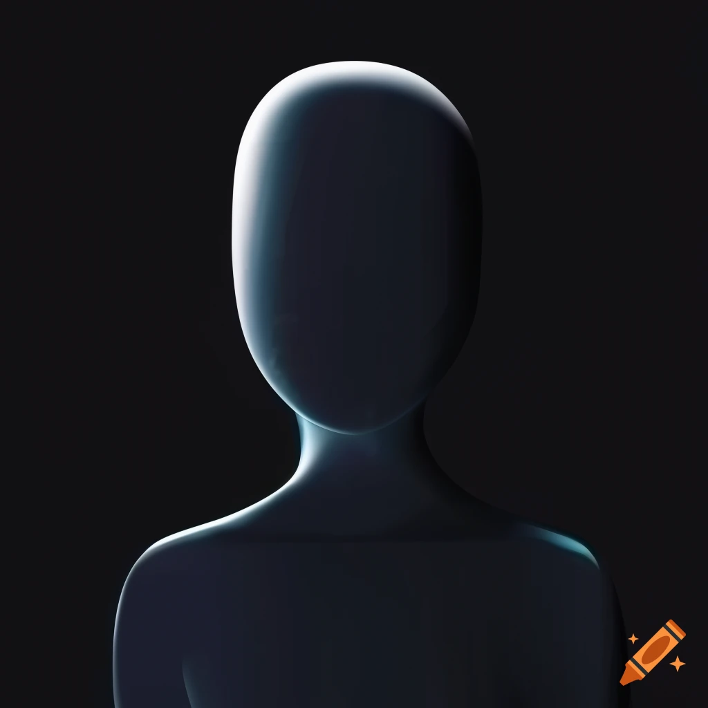 Abstract faceless person on dark background on Craiyon