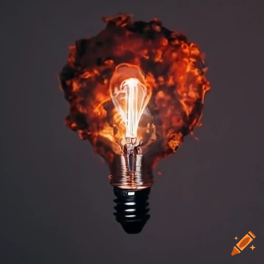 Exploding light bulb on Craiyon