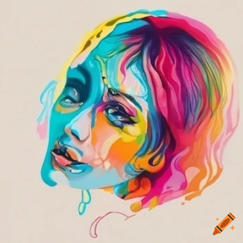 Contemporary colorful artwork on Craiyon